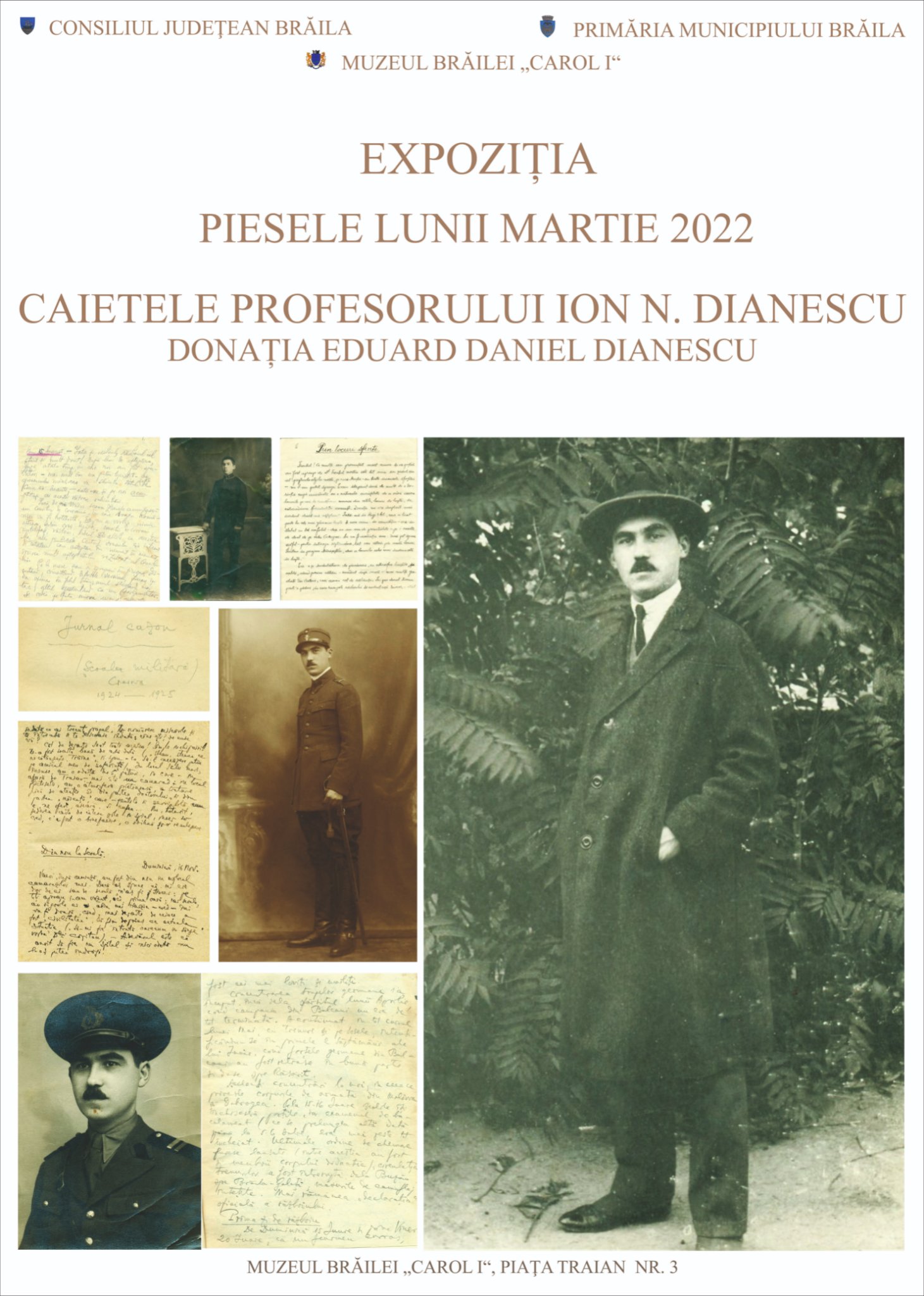 Expoziţia „PIESELE LUNII MARTIE 2022. CAIETELE PROFESORULUI ION N. DIANESCU”, Donaţia Eduard ...