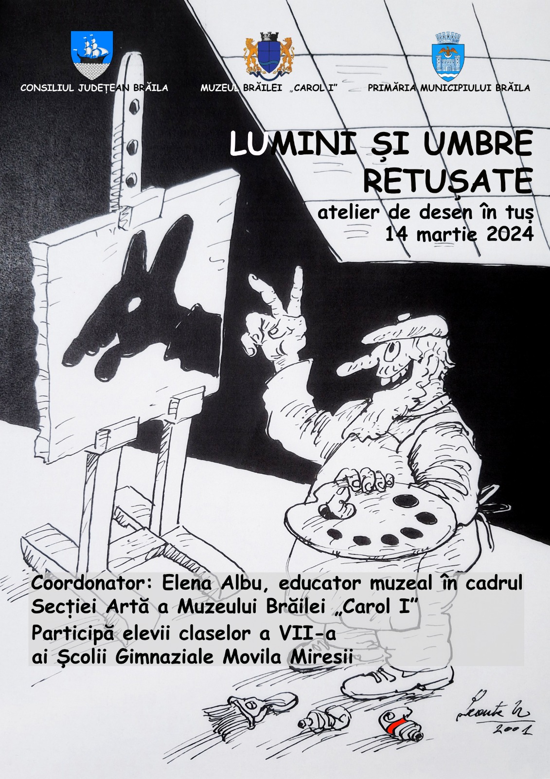 „LUMINI ȘI UMBRE RETUȘATE”. Atelier de desen în tuș, inspirat de ...